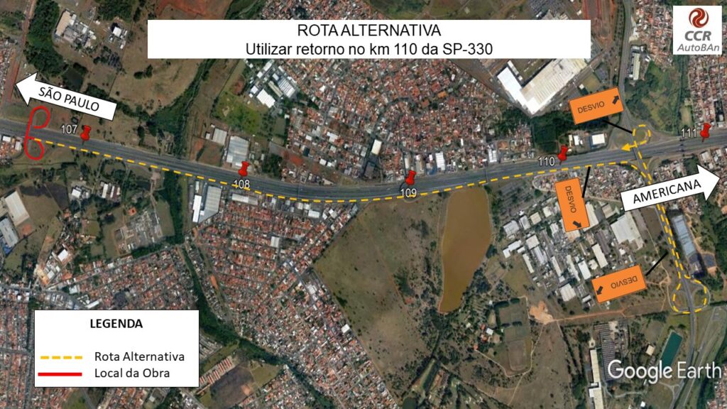 Via Anhanguera tem obra no retorno do km 107, em Sumaré, nesta noite ...